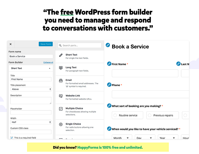 HappyForms - Top WordPress Form Builder for Free - Ask Kori - San Antonio